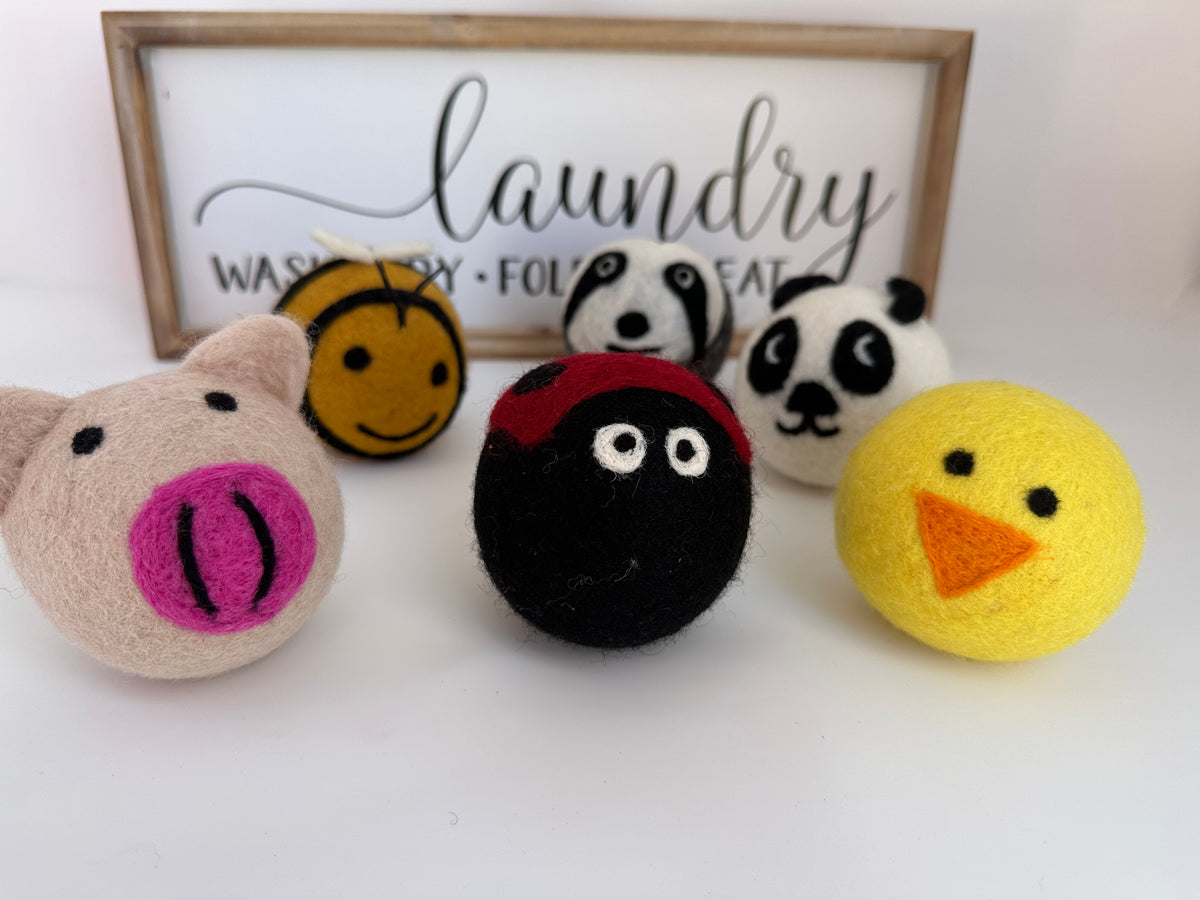 Hand Made Wool Dryer Ball Set Fun Animals – PÜR Evergreen