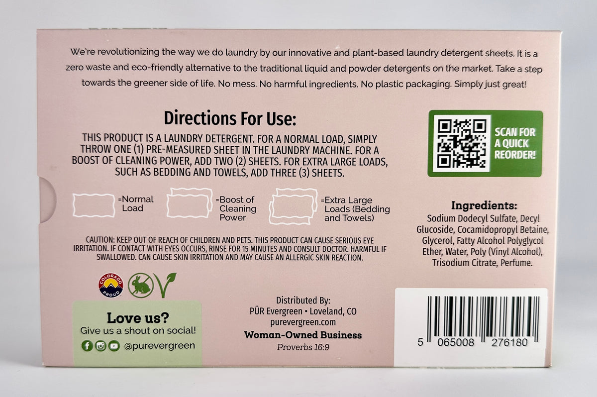 Plant-Based Laundry Detergent Sheets - Unscented – PÜR Evergreen